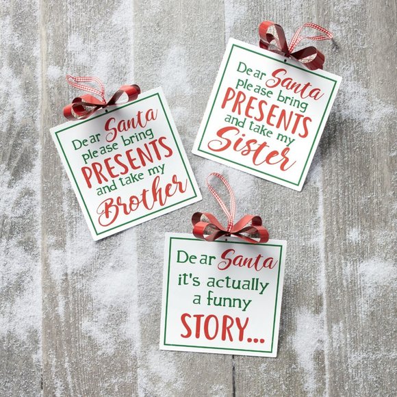 Homegoods | Holiday | Set Of 3 Dear Santa Ornaments | Poshmark